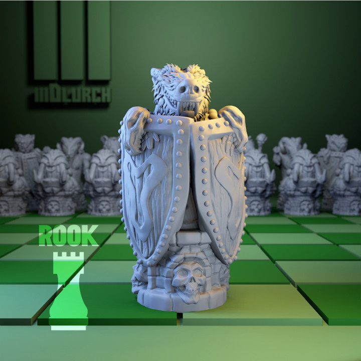 3D Printable Chess Rook Fantasy style by Emanuel Vogt