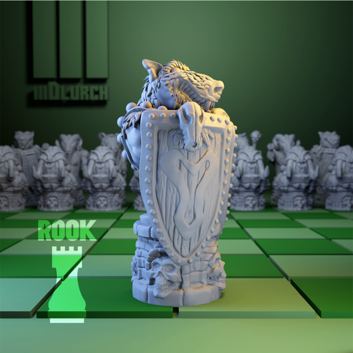 3D Printable Chess Rook Fantasy style by Emanuel Vogt