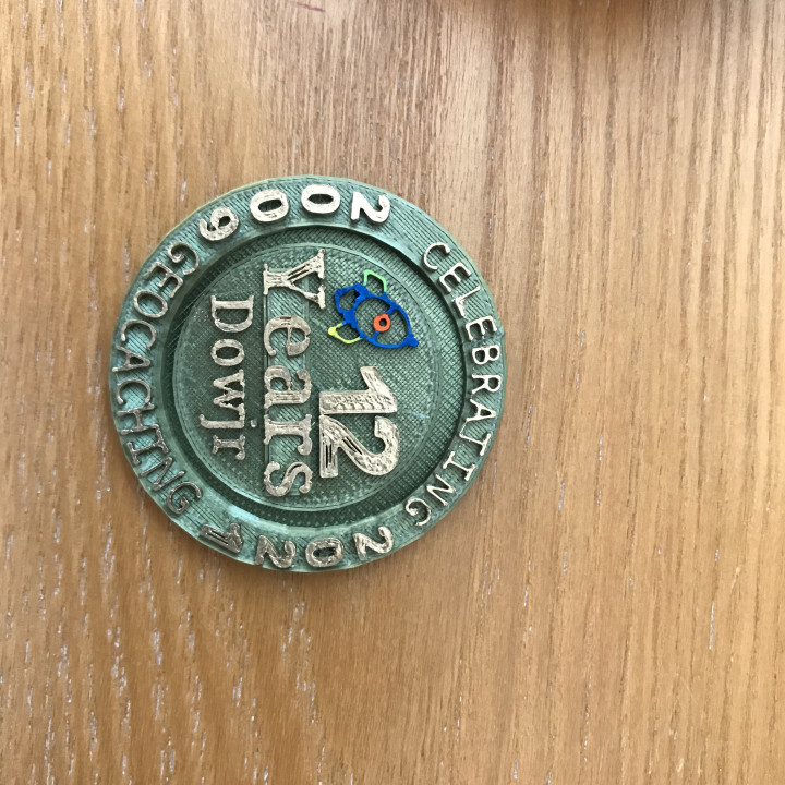 3D Printable My Custom Geocoin for 2021 by Joseph Dow