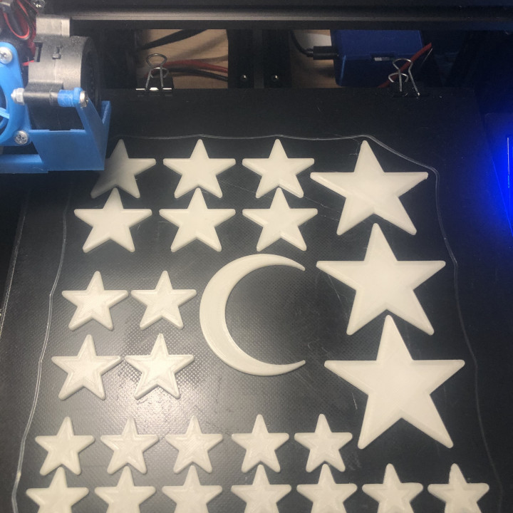 3D Printable Glow in the Dark Stars and Moon by Bradley Shaw