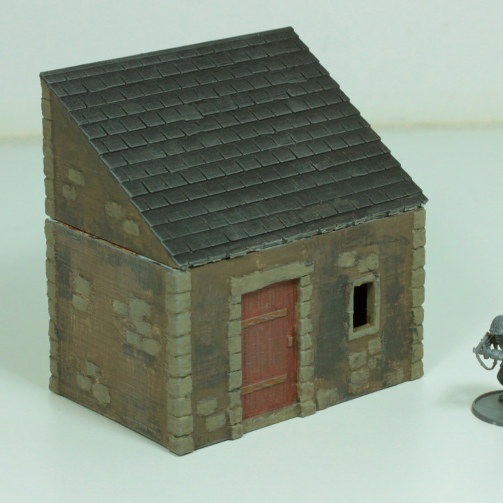3D Printable Small Stone Normandy Shed - Tabletop Wargaming WW2 Terrain ...