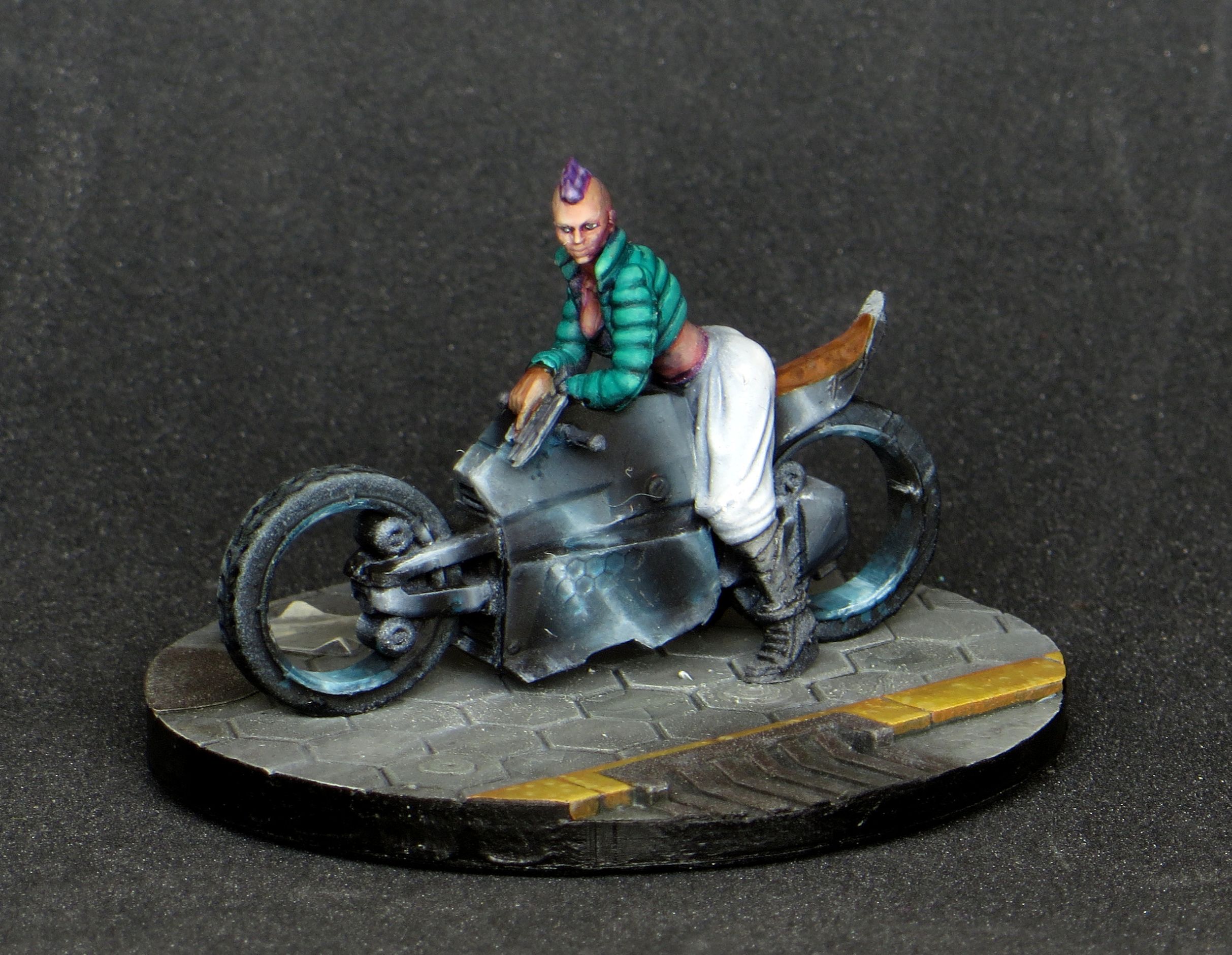 3D Printable Cyberpunk Gun Desire on motorcycle by UNIT9