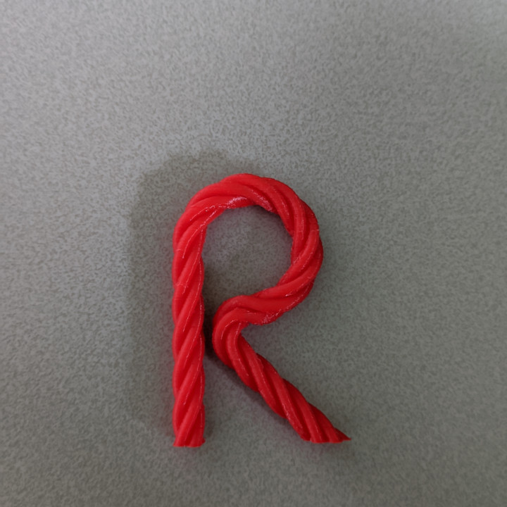 3D Printable Braided Letter R by Rick