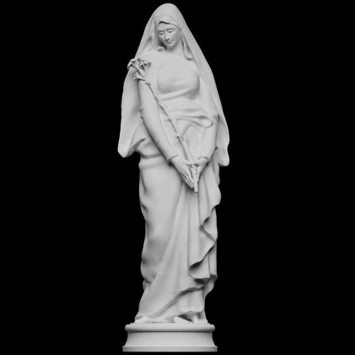 3D Printable Virgin with lily by Scan The World