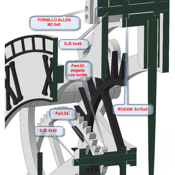 3D Printable Pendulum clock printed in 3D by jose antonio