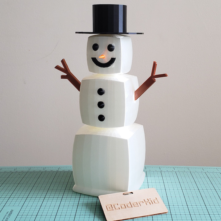 3D Printable Blocky the Snowman by Kay Anar