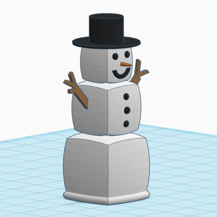3D Printable Blocky the Snowman by Kay Anar