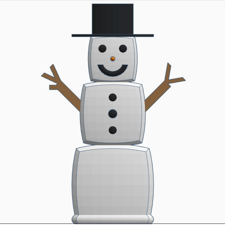 3D Printable Blocky the Snowman by Kay Anar
