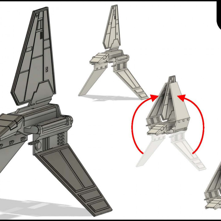 3D Printable Lambda-Class Imperial Shuttle Kit Card by Michael Grugel
