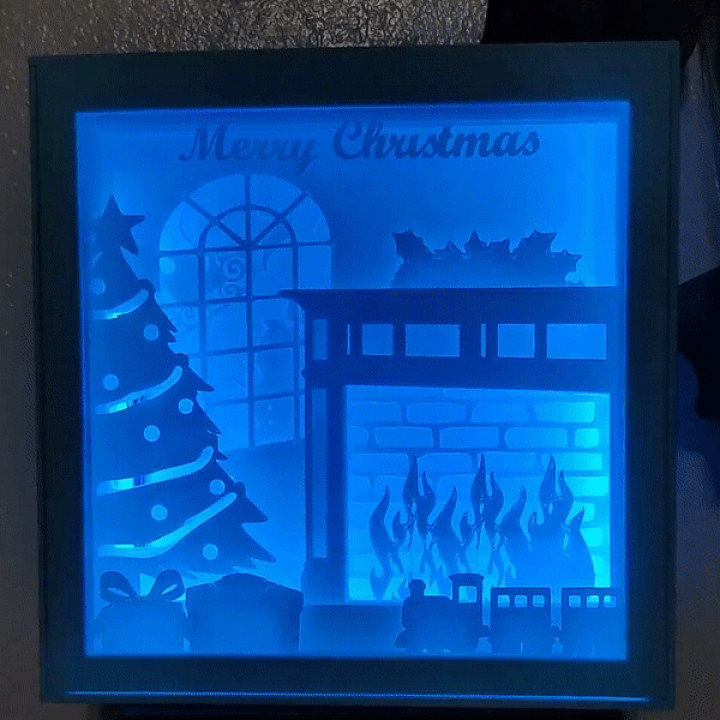 3D Printable Christmas Shadow Box Display by Dsk