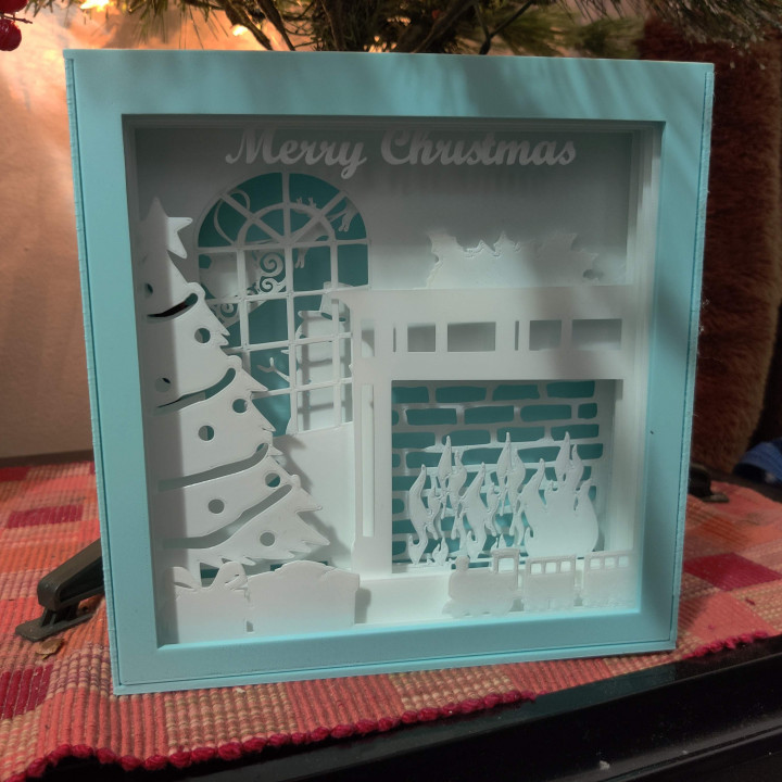 3D Printable Christmas Shadow Box Display by Dsk