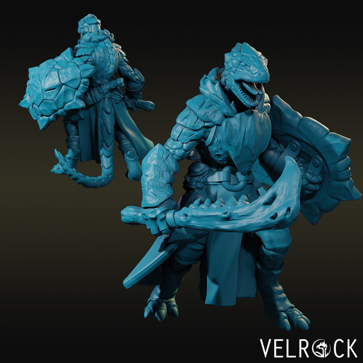 3D Printable Lizardfolk Warrior with Club and Shield (Male) NOW ...