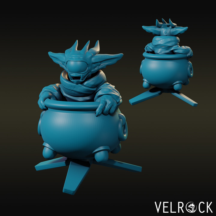 3D Printable Homunculus Servant in Flying Cauldron NOW PRESUPPORTED by ...