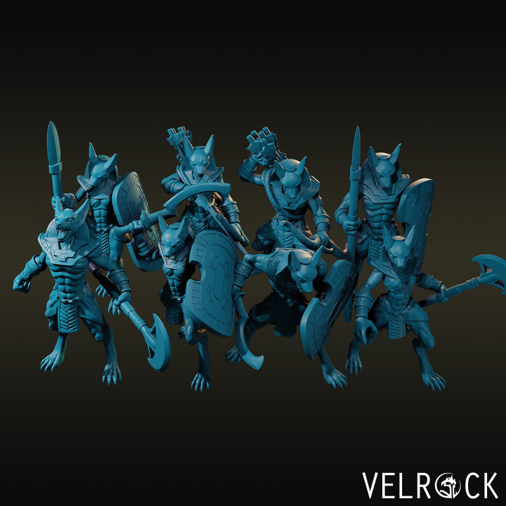 3D Printable Anubis Soldier Army by Velrock Art Miniatures