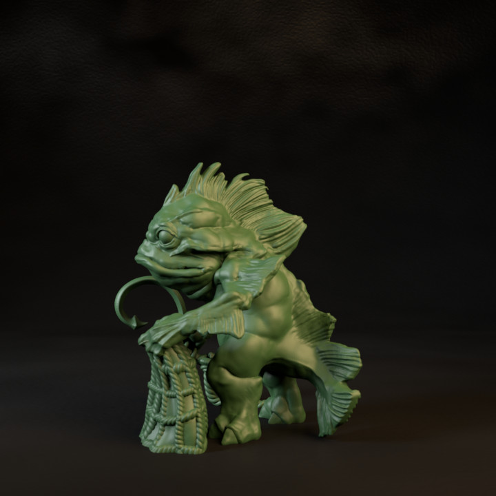 3D Printable Fishman Hook & Net [Pre-Supported] by TytanTroll Miniatures
