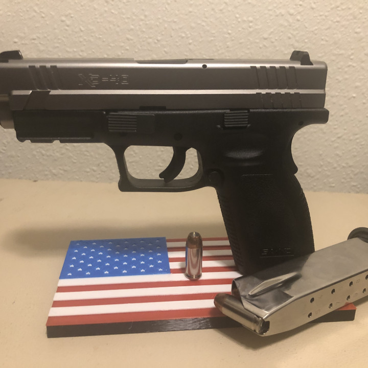 3D Printable Springfield XD 40 S&W Pistol Display Stand by James Fambrough