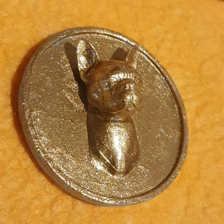 3D Printable French bulldog medallion by Daniel Louis