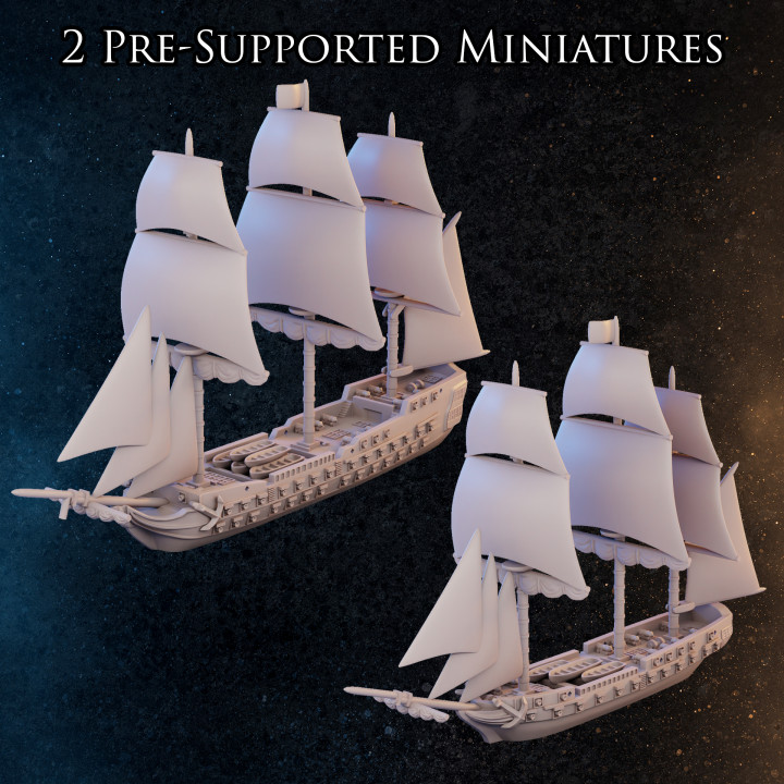 3D Printable 3rd & 5th Rate Frigate Line by Productions Diratia