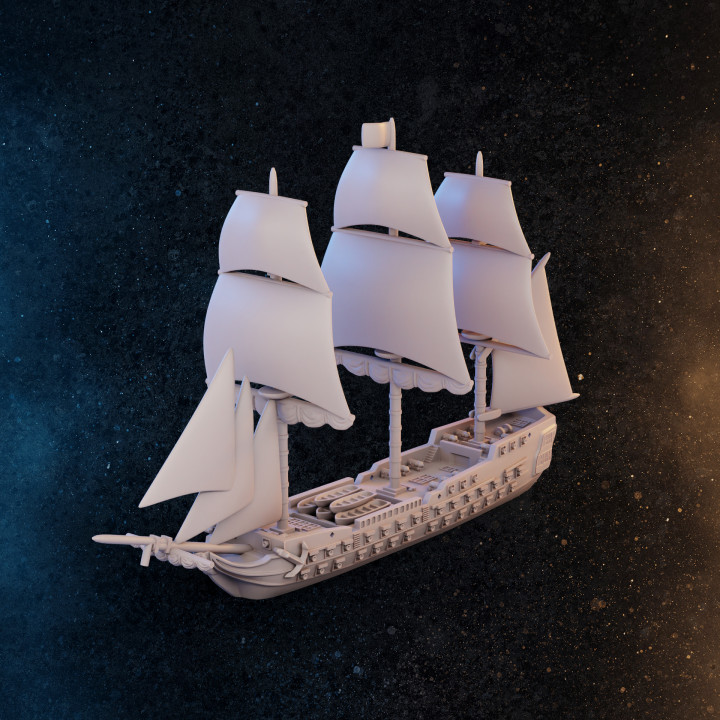 3D Printable 3rd & 5th Rate Frigate Line by Productions Diratia