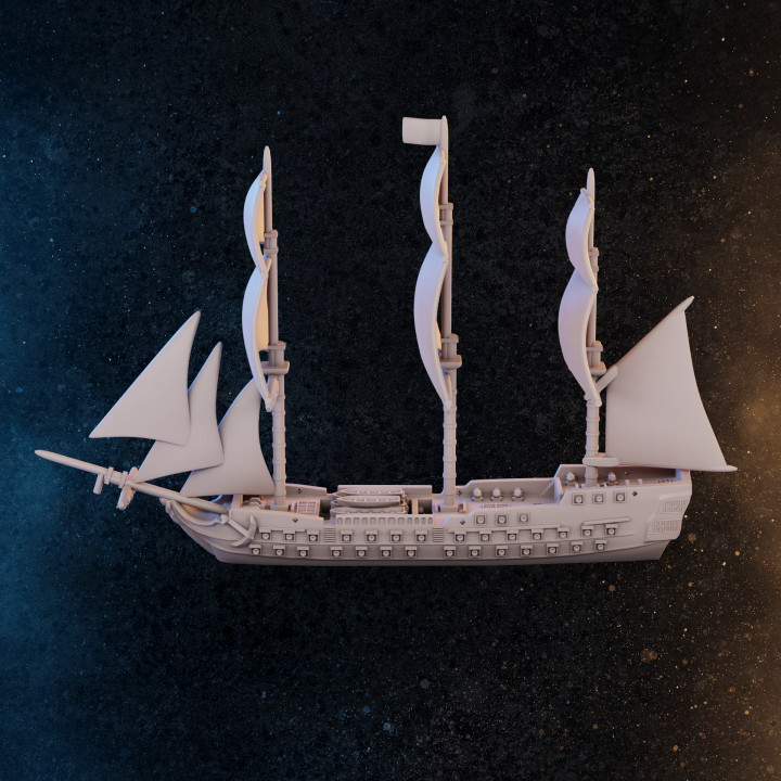 3D Printable 3rd & 5th Rate Frigate Line by Productions Diratia