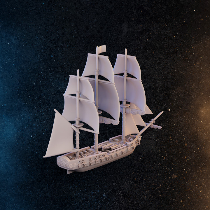3D Printable 3rd & 5th Rate Frigate Line by Productions Diratia