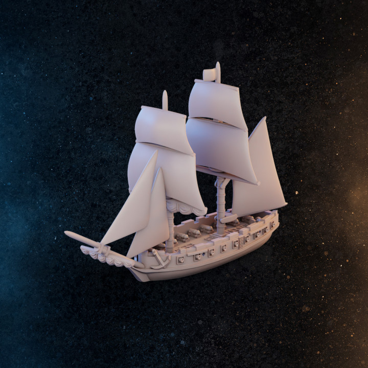 3D Printable Brig and Schooner Flotilla by Productions Diratia