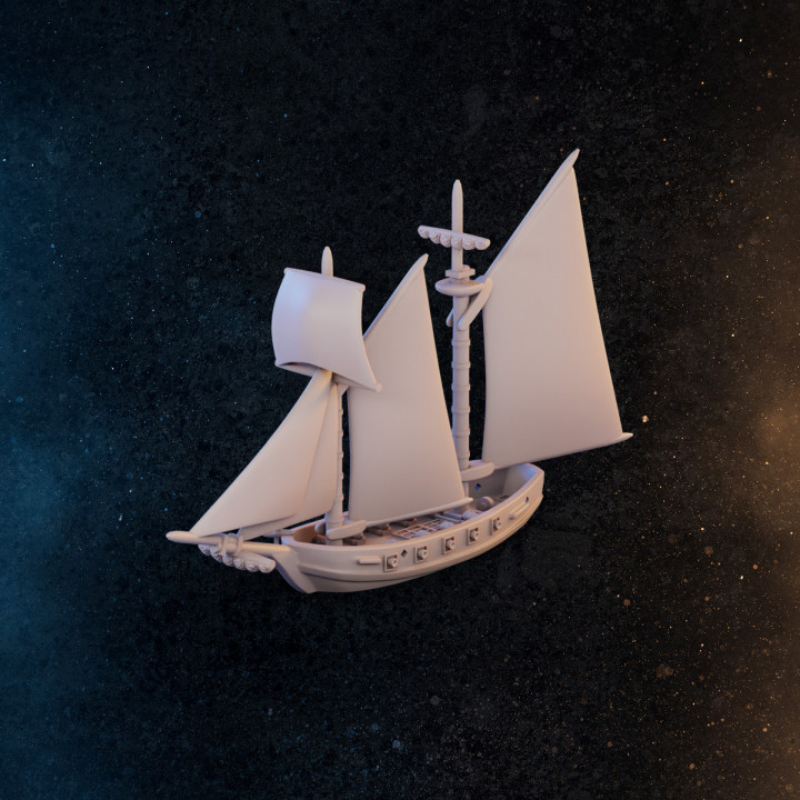 3D Printable Brig and Schooner Flotilla by Productions Diratia