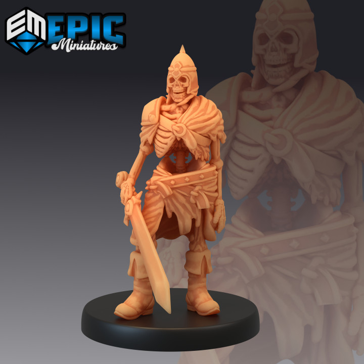 3D Printable Skeleton Army - Sword Master / Undead Commander / Warrior ...