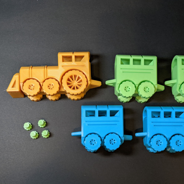 3D Printable Roller Train! by Clockspring