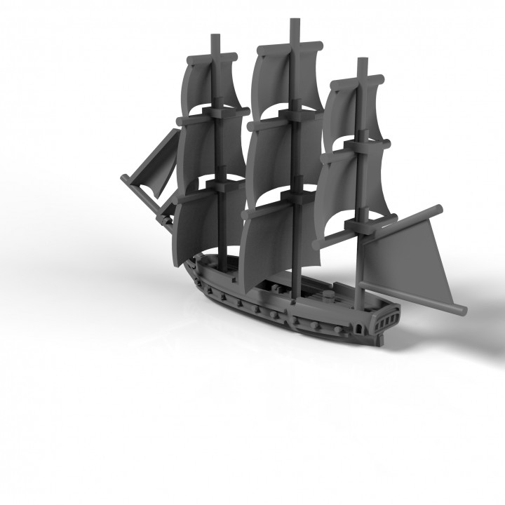 3D Printable 18 guns Coastal Frigate. by Saturnalia STUDIOS