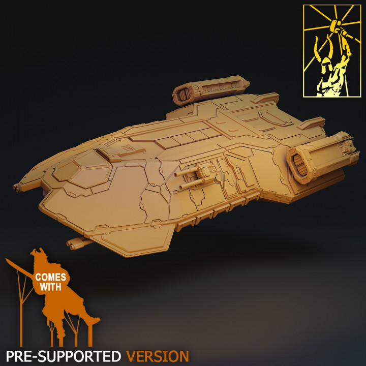 3D Printable Cyber Forge Turtle Gunship by Titan Forge Miniatures