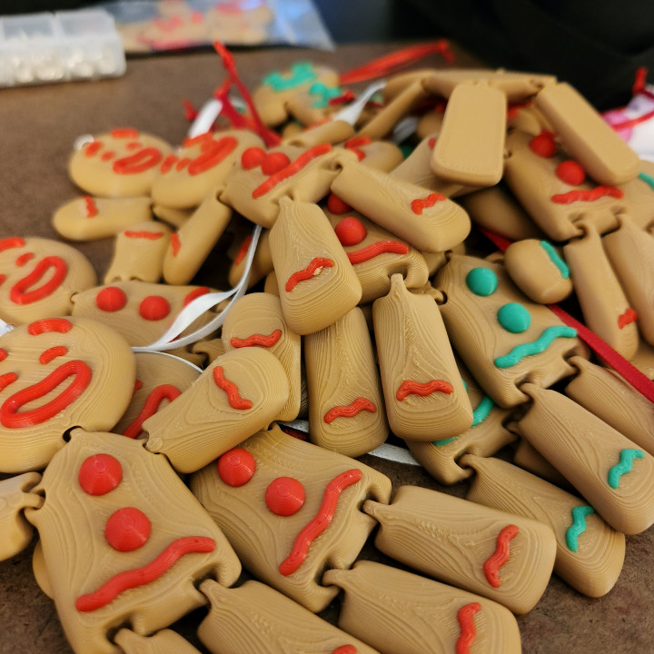 3D Print of Flexi Print-In-Place Gingerbread Man by Sewing4fun