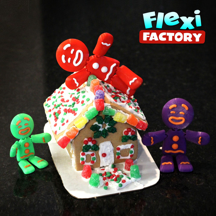3D Printable Flexi Print-In-Place Gingerbread Man by Flexi Factory