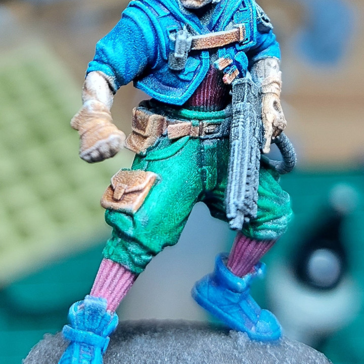 3D Print of Vee Cyberpunk Mercenary by timschonfeld