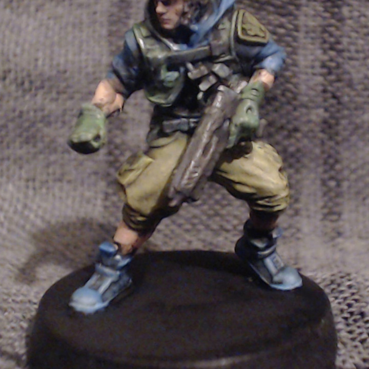 3D Print of Vee Cyberpunk Mercenary by Studio_Sol_Union