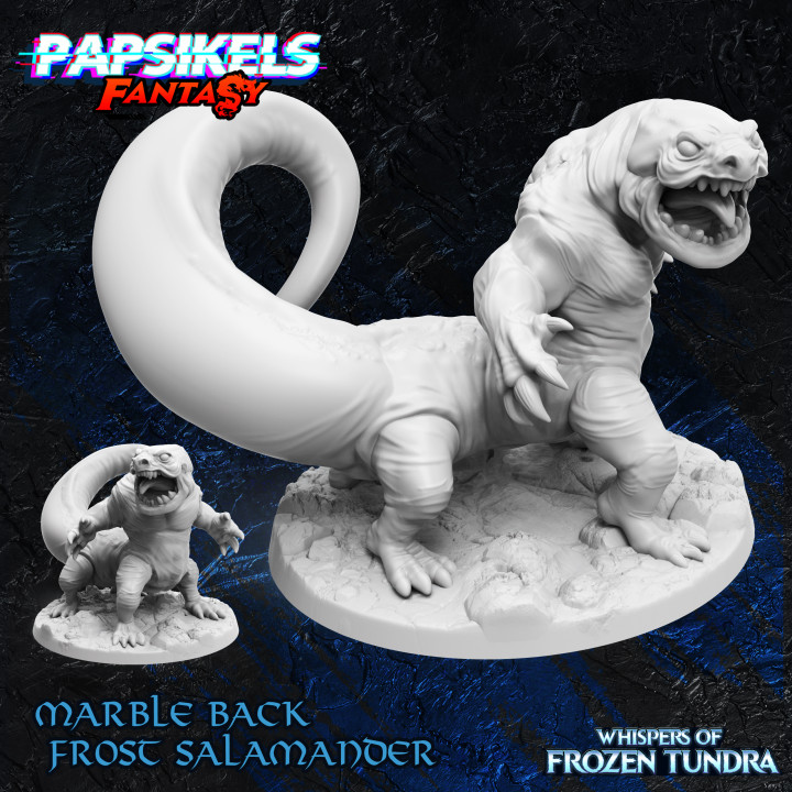 3D Printable MARBLE BACK FROST SALAMANDER by PAPSIKELS MINIATURES