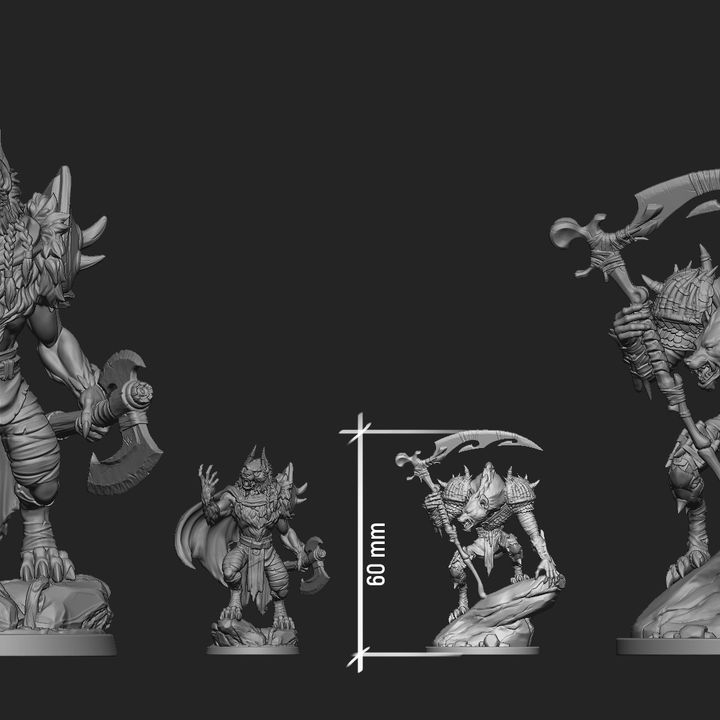 3D Printable 'Gnoll' November 2020 release 5 STL's miniatures pre ...