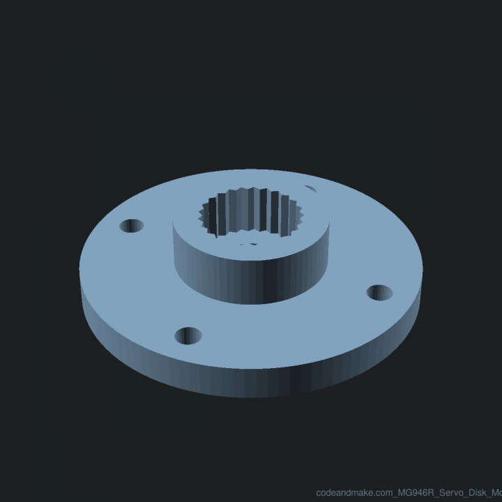 3D Printable Tower Pro MG946R (55g) Servo Arm Disk Horn Round Mount ...
