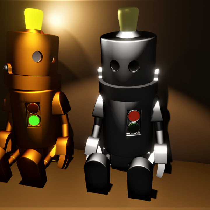 3D Printable HelperBot#3 (Miniature) by Eric Rubeck