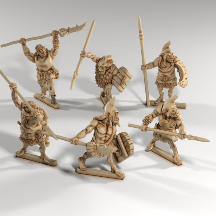 3D Printable 28 Orc Thugs | Savage Miniature Horde for 28mm Fantasy ...