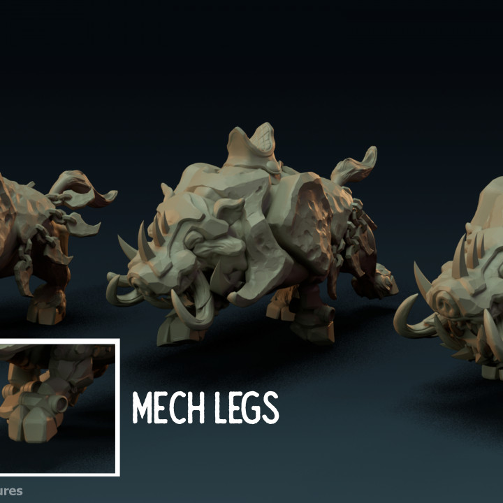 3D Printable Boar Mech Legs by Orc King Studio