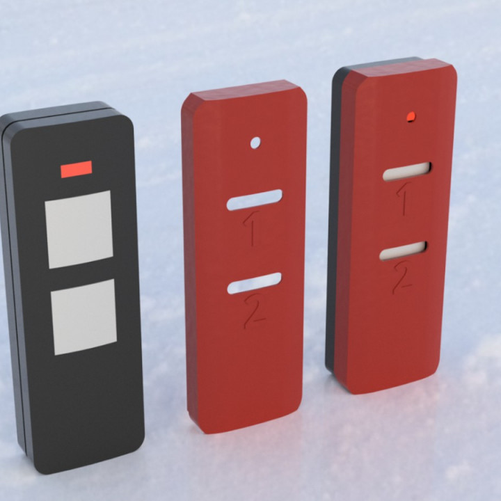 3D Printable Safety Cover for Sommer Pearl Twin Remote Control by Tom Vít
