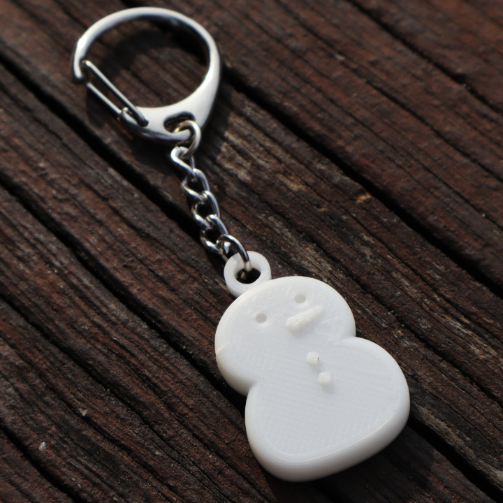 3D Printable Chrismas Snowman Keychain by 硬印HardPrint