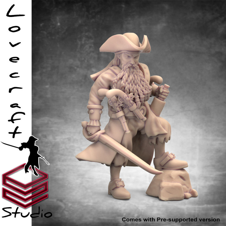 3D Printable Pirate Blackbeard - Lovecraft Pirates Collection by Iain ...