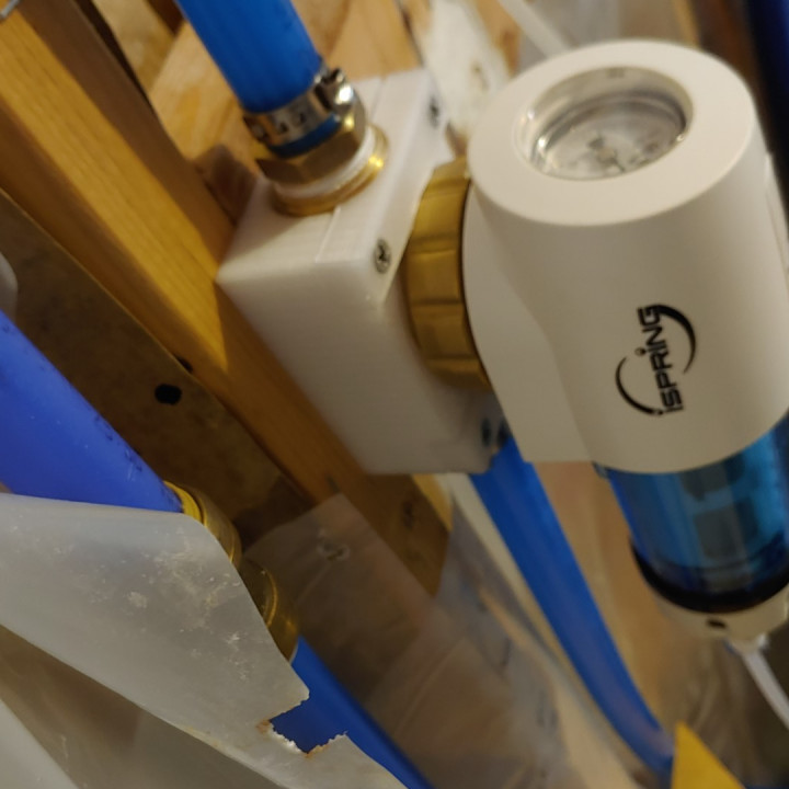 3D Printable iSpring Filter Bracket by James S Olendorf