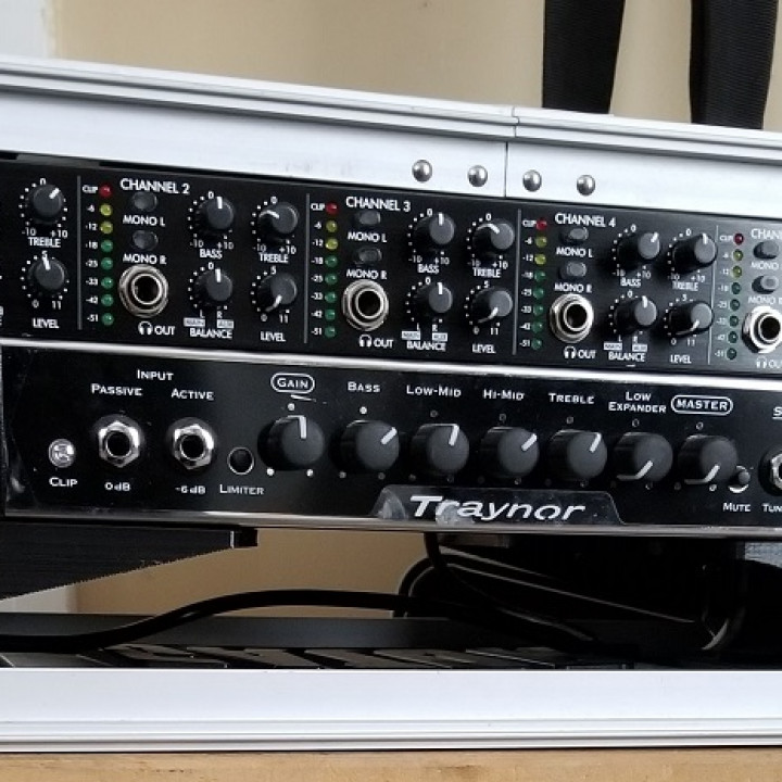3D Printable 2U Rack Mount for Traynor SB500H by Evan R. Phinney