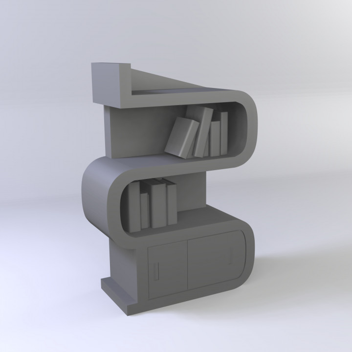 3D Printable Modern Bookcase by Tiny Furniture