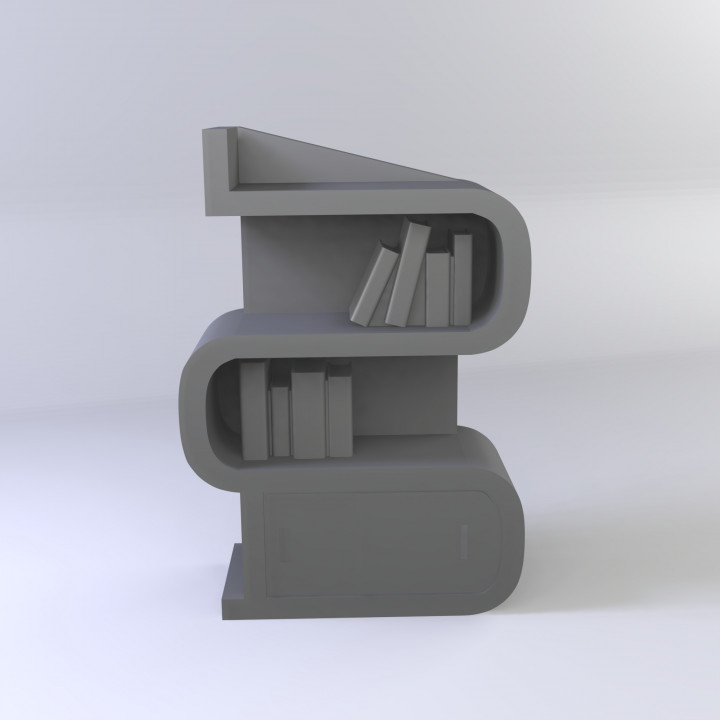 3D Printable Modern Bookcase by Tiny Furniture