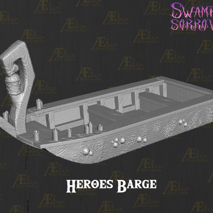 3D Printable KS1SOS32 – Swamp Barges by Aether Studios