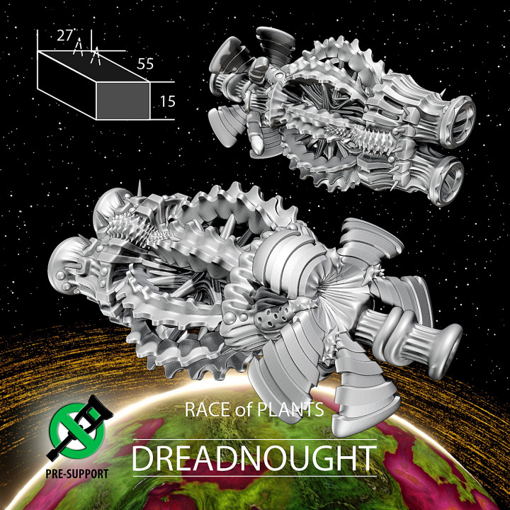 3D Printable DREADNOUGHT for Plants Race by ИVAN